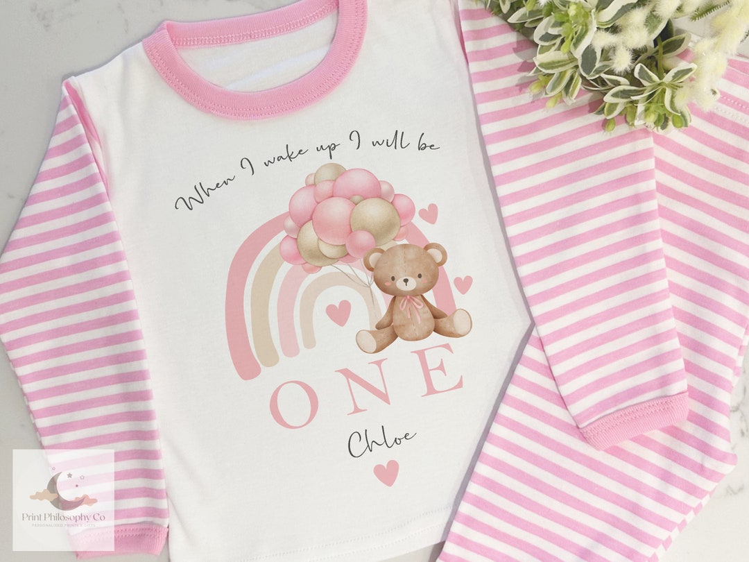 Personalised 1st Birthday Pjs, When I Wake up I Will Be 1 Pyjamas, 1st ...