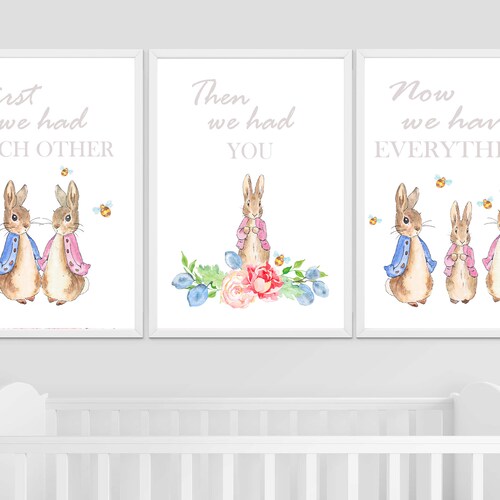 Set of 3 Peter Rabbit Prints Girls Nursery Prints Nursery - Etsy