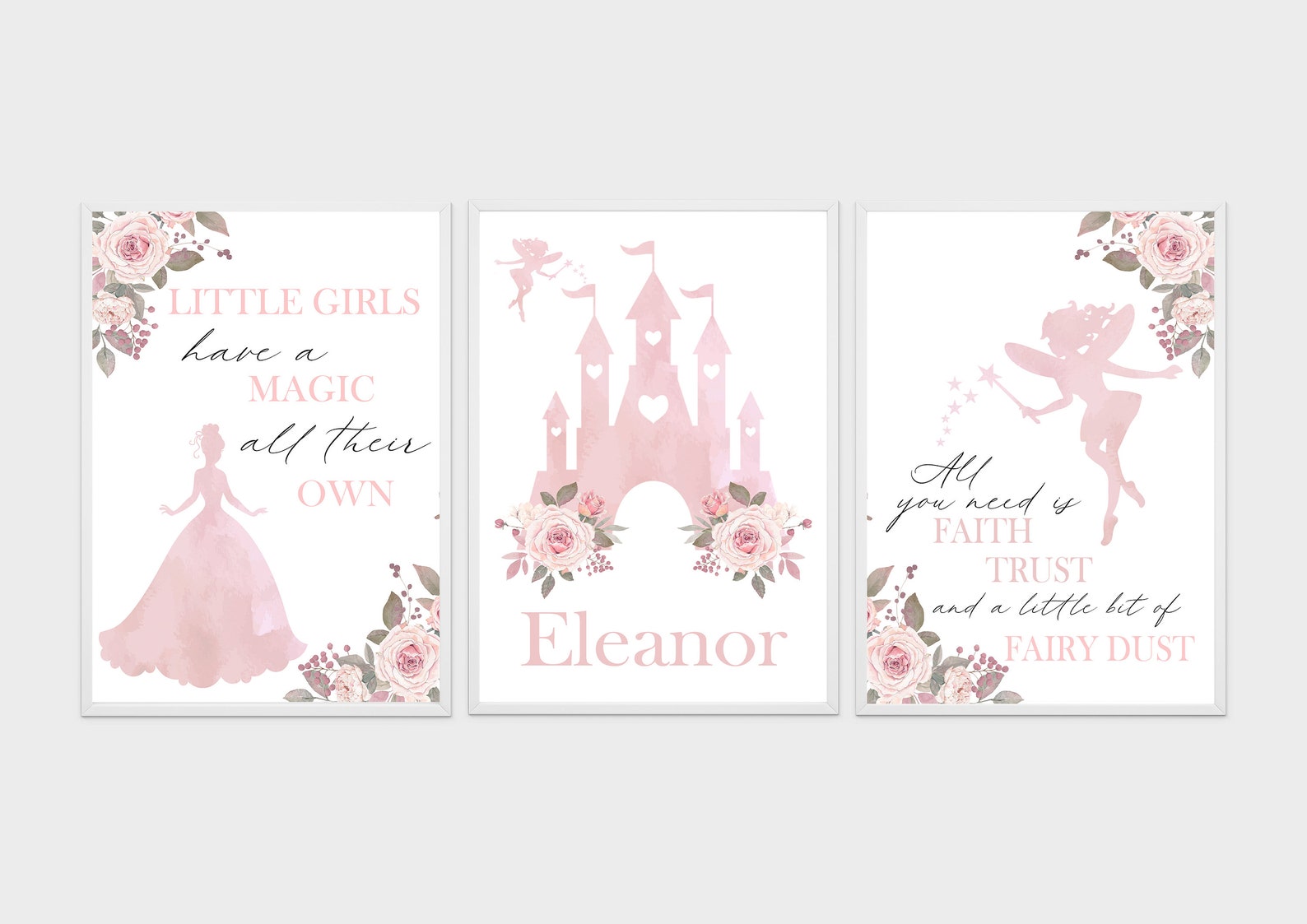 Princess Prints Set of 3 Nursery Decor Nursery Prints - Etsy UK