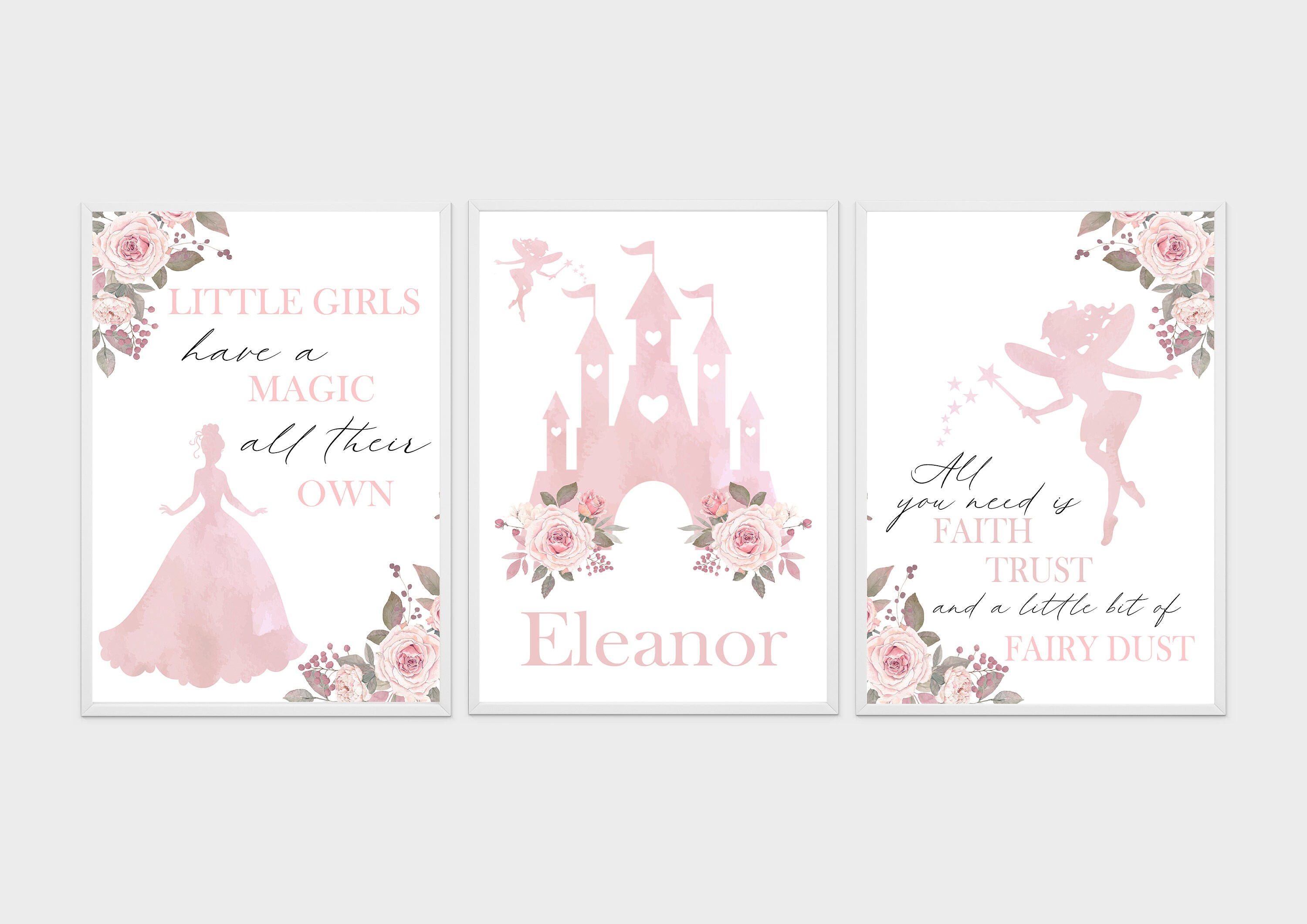 Princess Prints Set of 3 Nursery Decor Nursery Prints - Etsy UK
