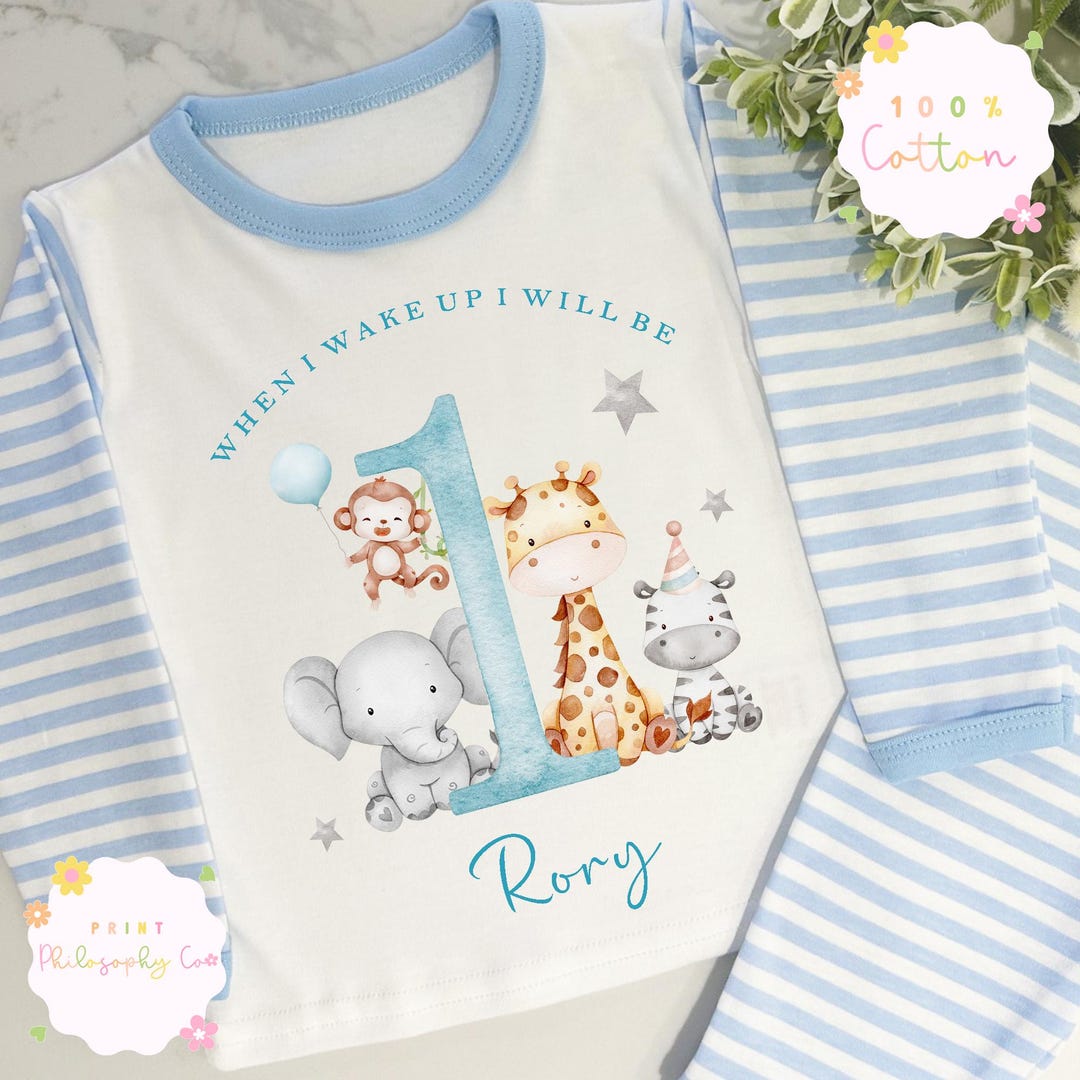 Personalised 1st Birthday Pjs, When I Wake up I Will Be 1 Pyjamas, 1st ...