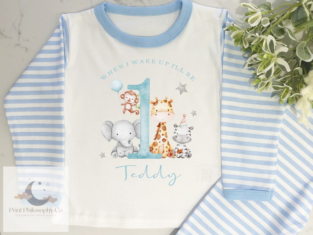 Personalised 1st Birthday Pjs, When I Wake up I Will Be 1 Pyjamas, 1st ...