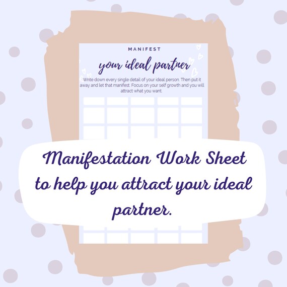 Manifest Your Ideal Partner Printable Worksheet | Etsy