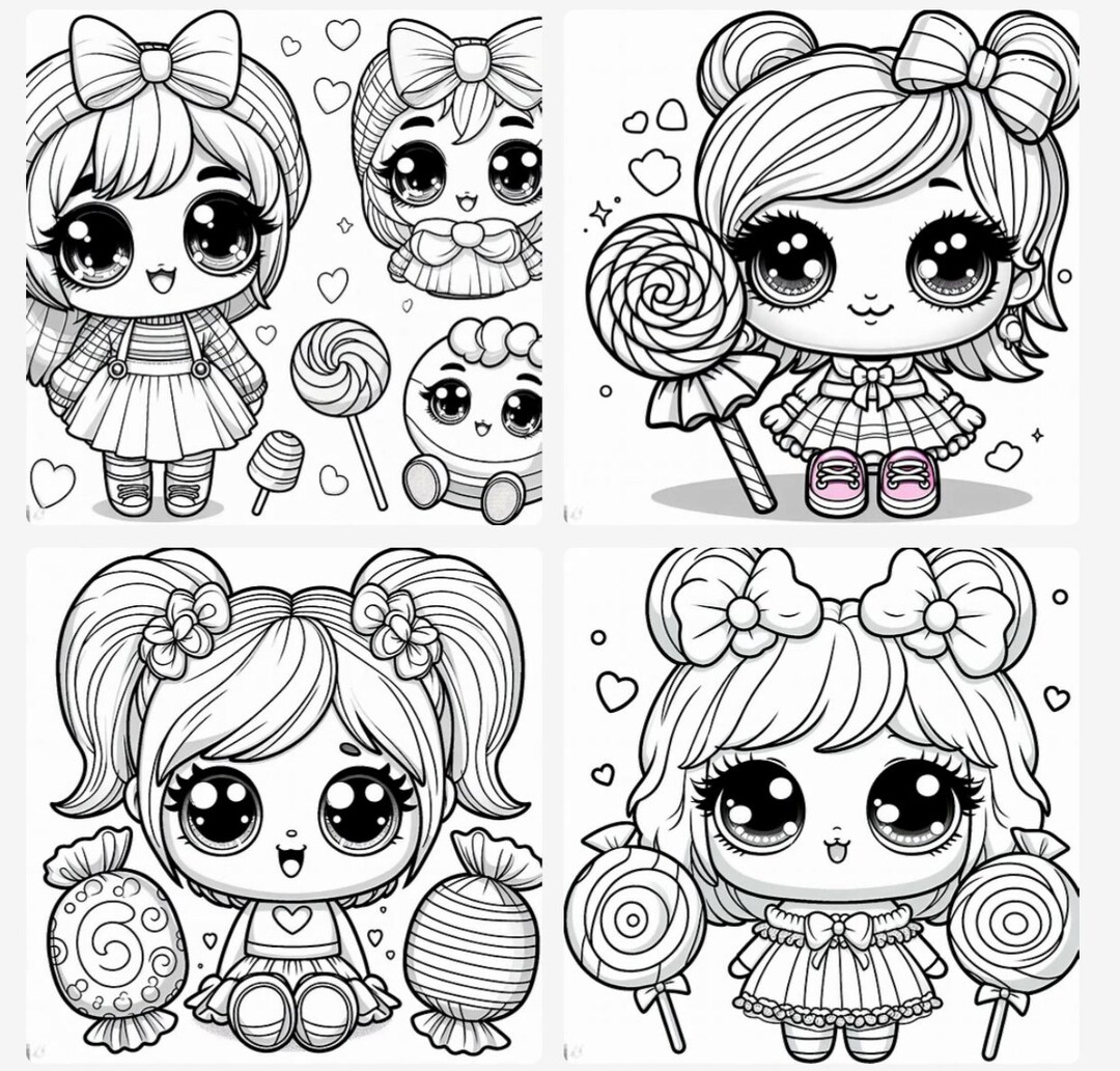 4 Pictures Coloring Pages Digital Doll Art Coloring Pages Digital ...