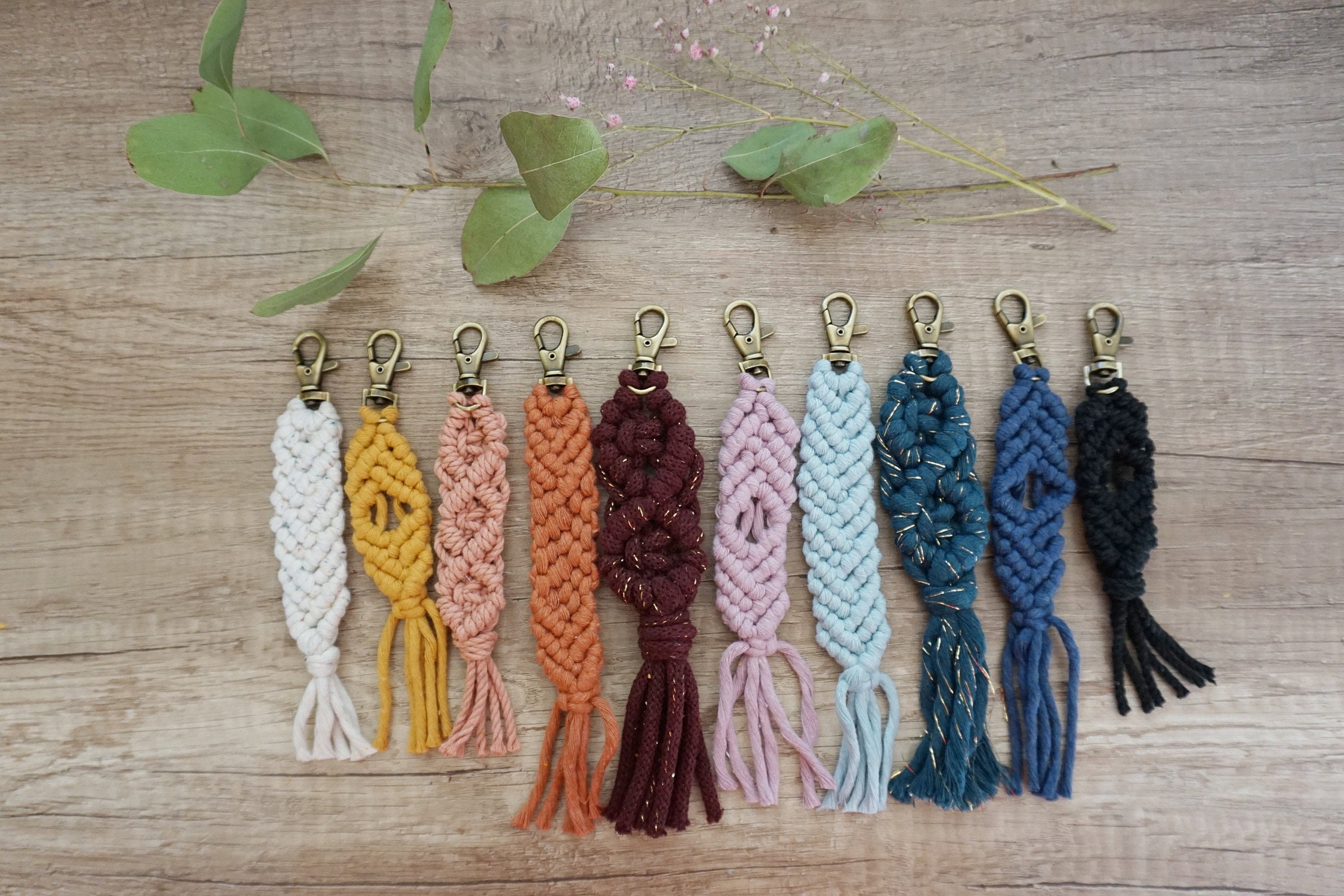 Bronze Macrame Keychains Art & Collectibles Macrame Fiber Arts etna.com.pe
