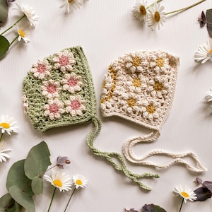Daisy Square Bonnet Crochet Pattern - Etsy