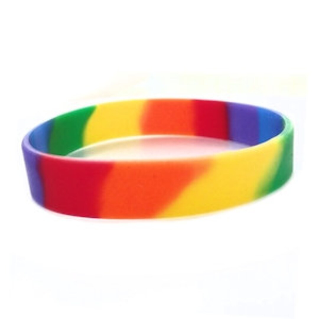 Rainbow Silicone Bracelet - Etsy