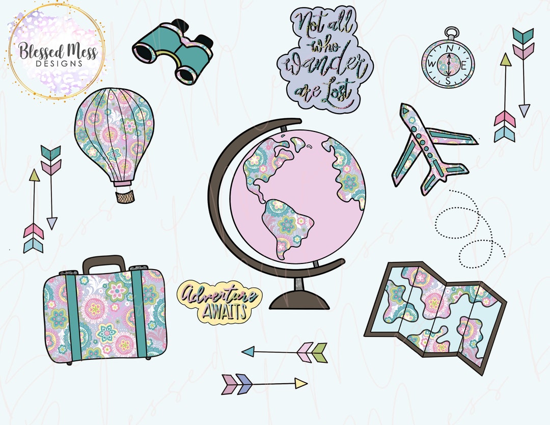 Travel Sticker Bundle Digital PNG - Etsy