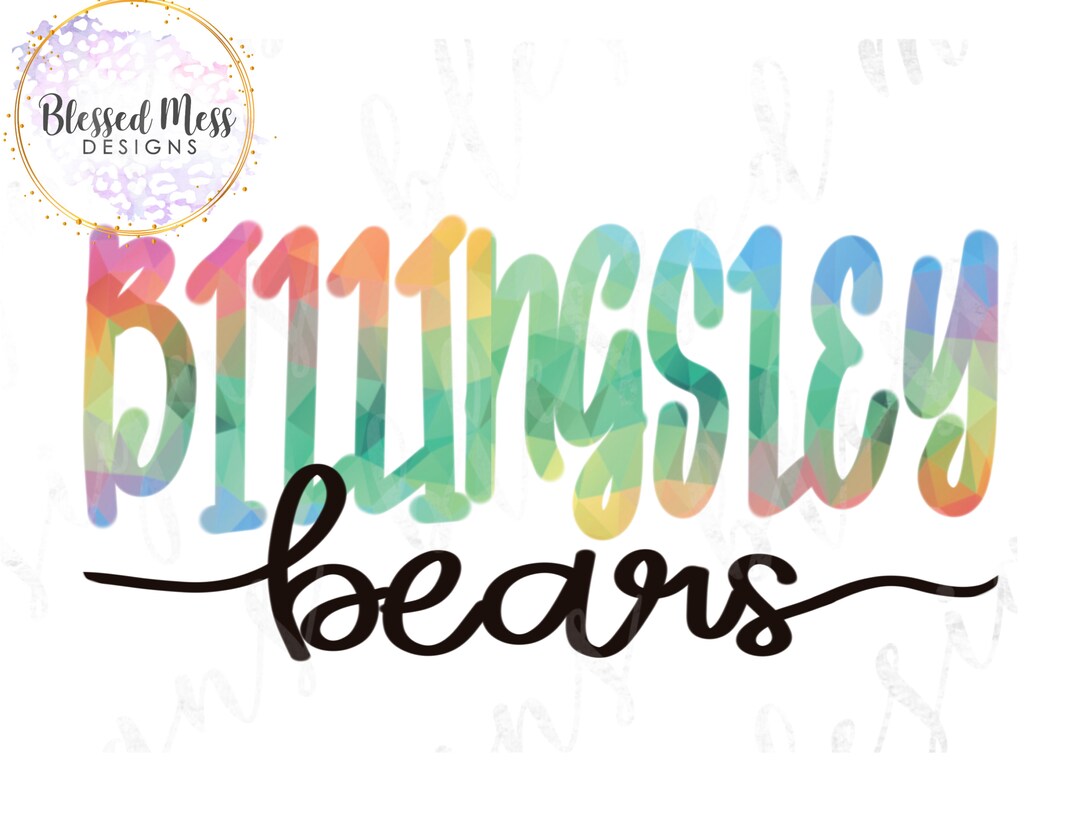 Abstract Lettering Billingsley Bears Sublimation Digital Download Png ...