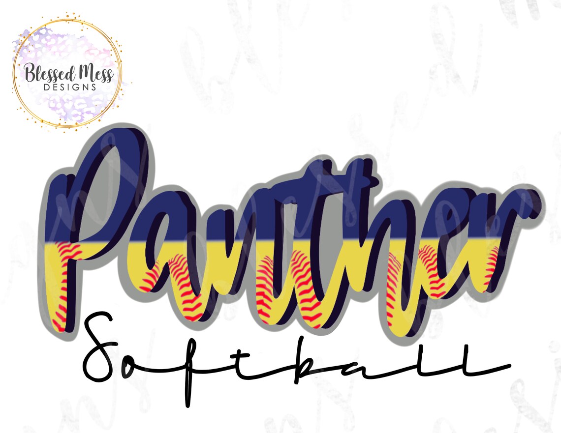 Panther Softball Lettering Sublimation Digital Download Png | Etsy