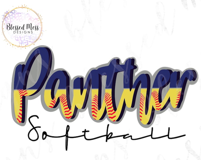 Panther Softball Lettering Sublimation Digital Download Png - Etsy