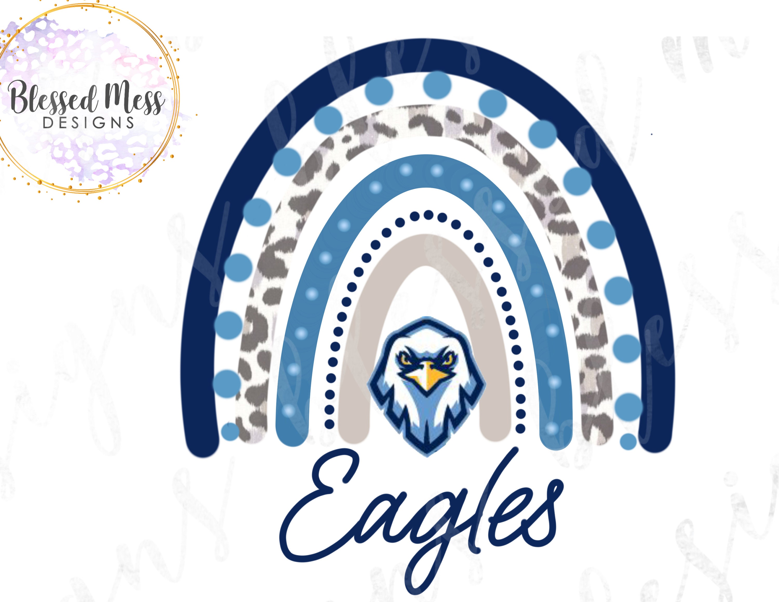 Boho Rainbow School Mascot Eagles Sublimation Digital Download | Etsy