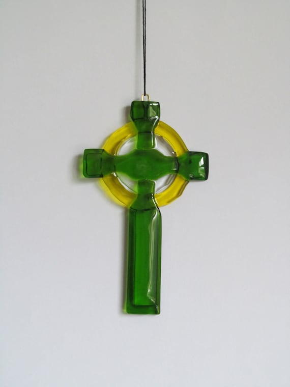 Cros Cheilteach Glas Glass Celtic Cross Etsy