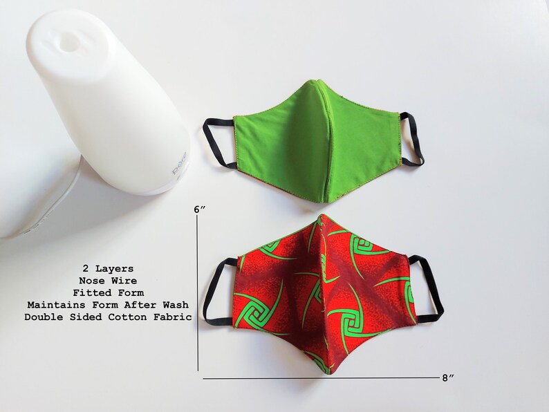 Reversible Face Mask, Reusable Face Mask, Cotton Face Mask, Double ...