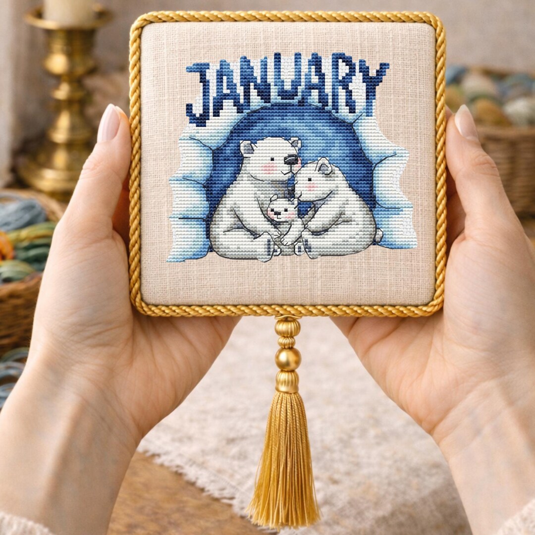 January Bears Cross Stitch Pattern Winter Bears Digital Download Cozy ...