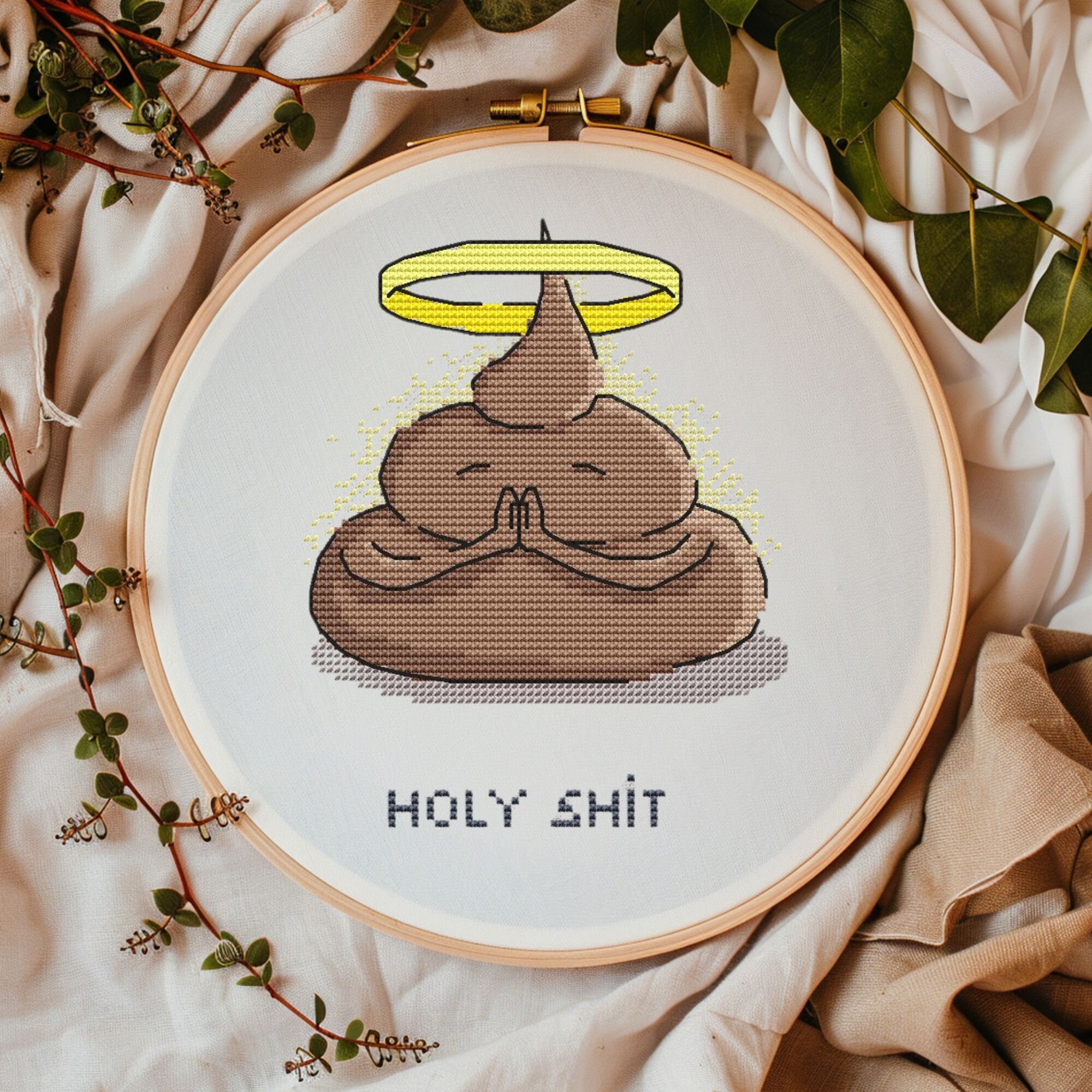 Modern Poop Emoji Cross Stitch Pattern. Funny Digital Download Kit - Etsy