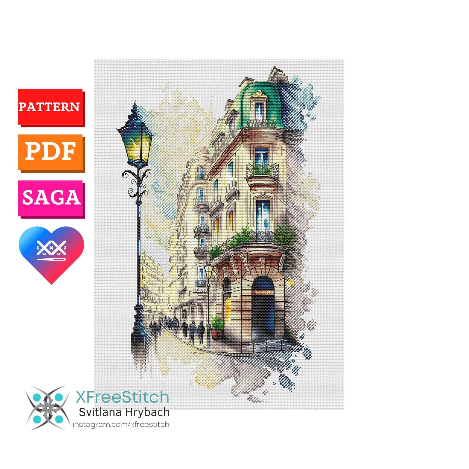 Cross Stitch Pattern European City Landscape Pattern. Digital - Etsy