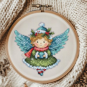 Christmas Angel Ornament Cross Stitch Pattern: Whimsical Bauble ...