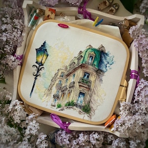Cross Stitch Pattern Paris Street. Digital Pattern European City ...