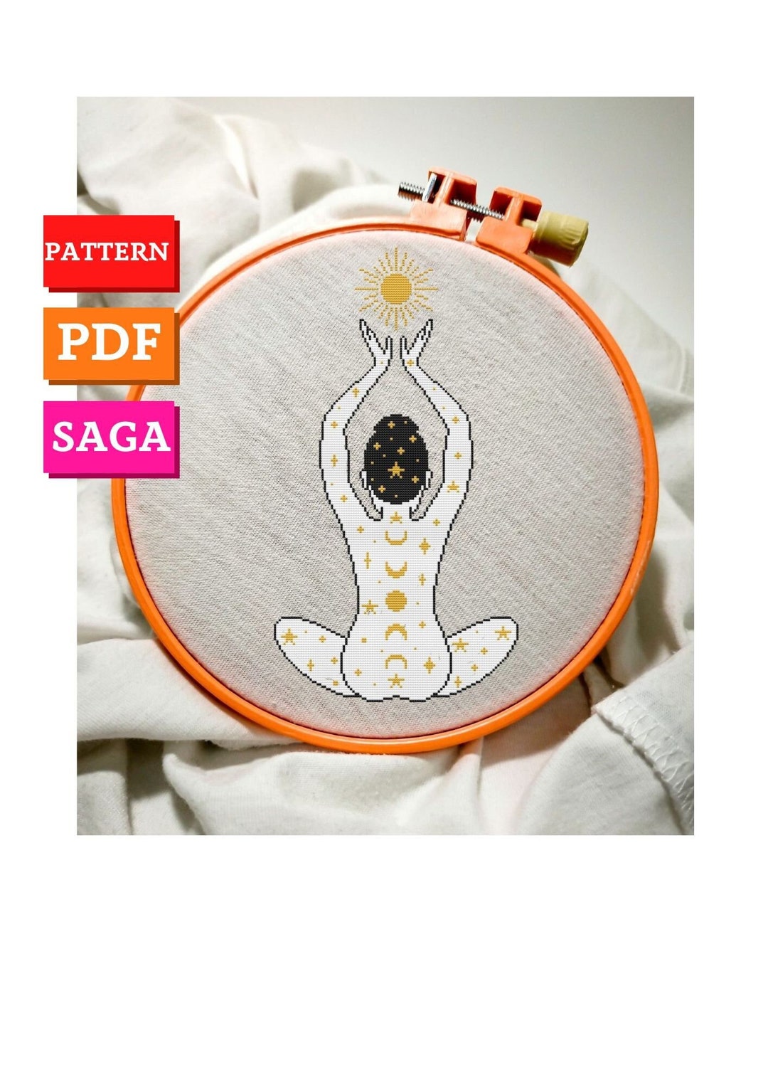 Witchy Moon Phases Goddess Cross Stitch Pattern Without - Etsy