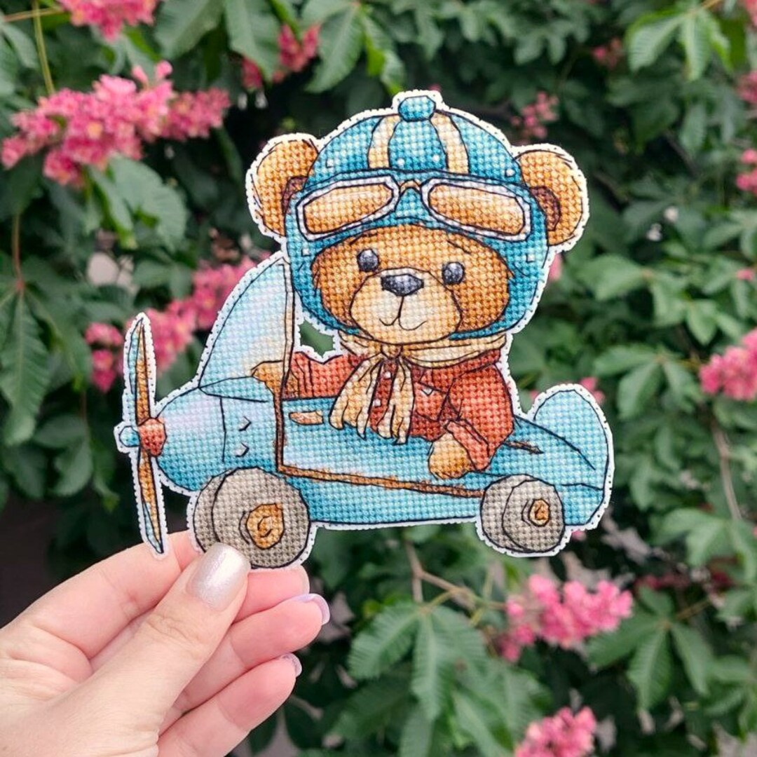 Teddy Bear Pilot Cross Stitch Pattern. Digital Pattern Various ...