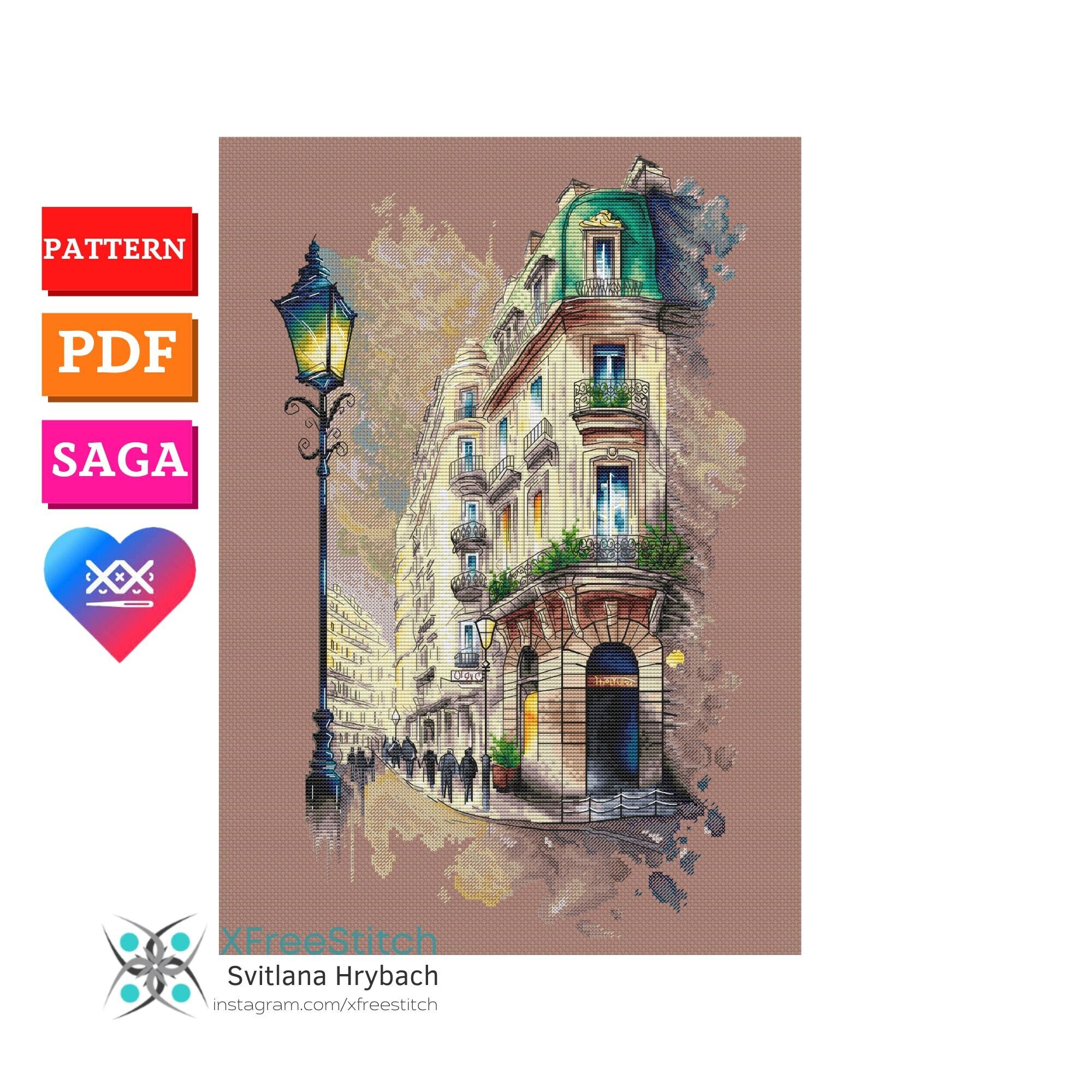 Cross Stitch Pattern European City Landscape Pattern. Digital - Etsy