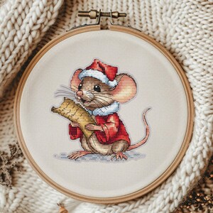 Santa Mouse Cross Stitch Pattern: Christmas Bauble Ornament (digital ...