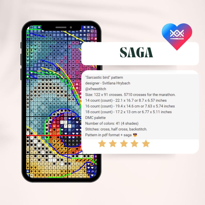 Funny Sarcastic Bird Cross Stitch Pattern: Whimsical Embroidery (PDF ...