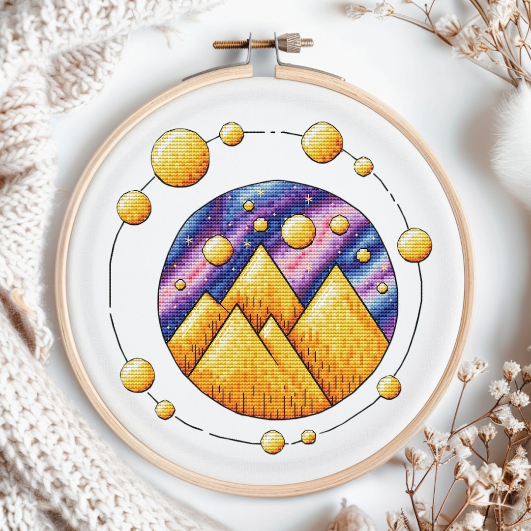 Celestial Cross Stitch Pattern. Space Cross Stitch Wide Space Digital ...