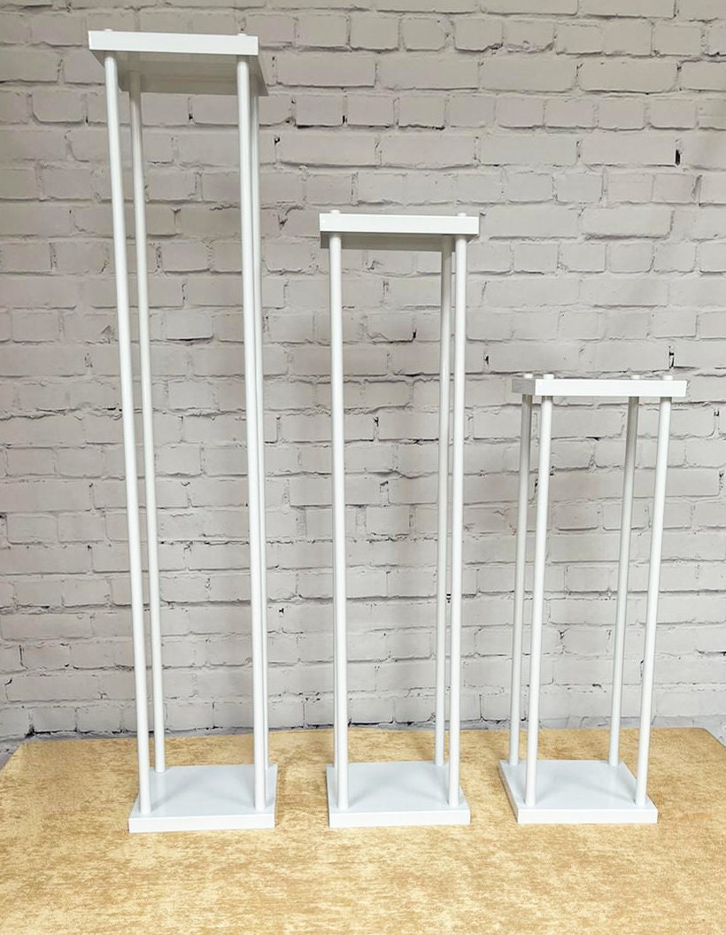 WHITE DELUXE Metal Flower Stand Pedestal Centrepiece Wedding - Etsy UK
