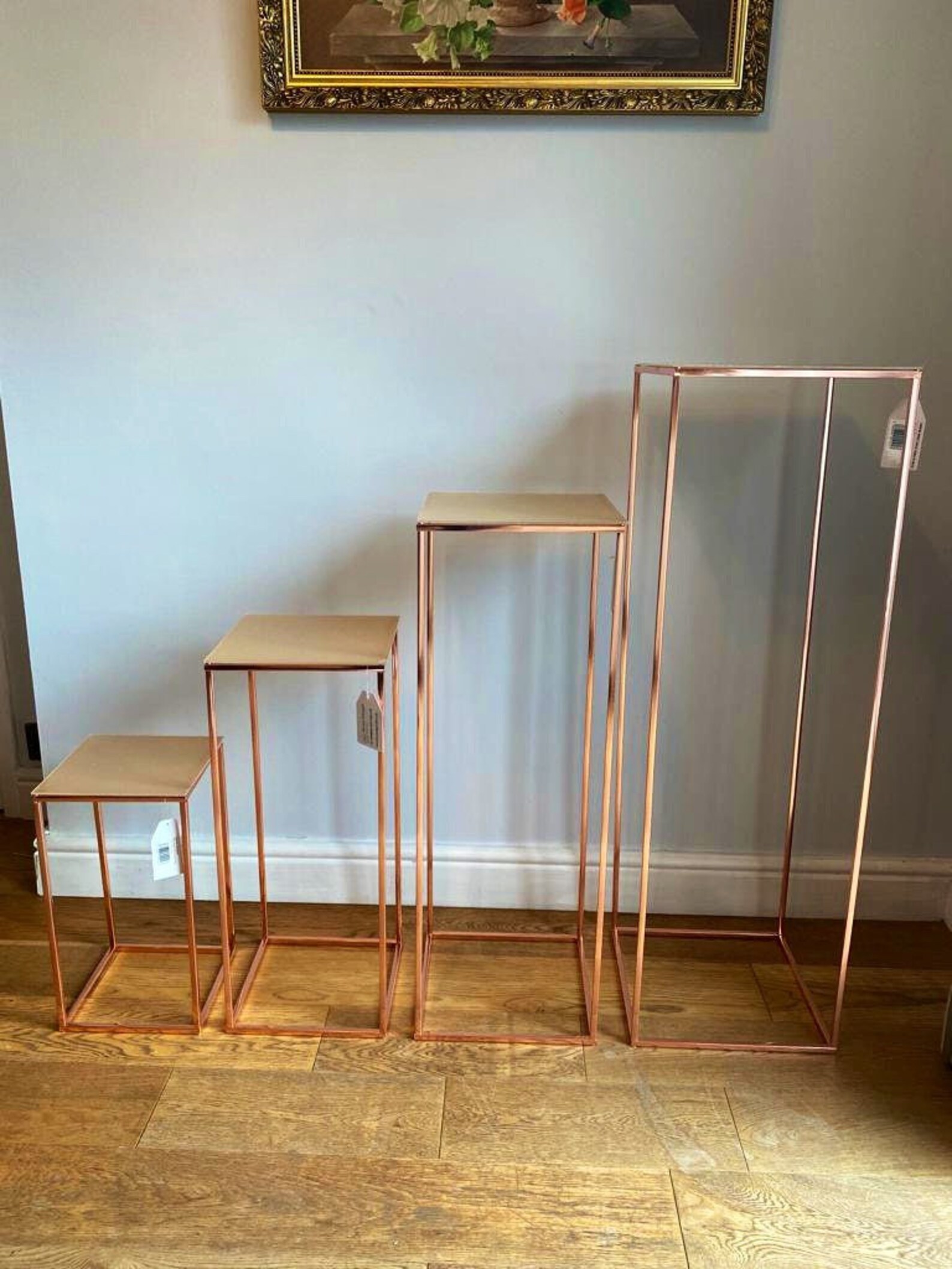 Rose Gold Metal Flower Stand Pedestal Centrepiece for Wedding | Etsy UK