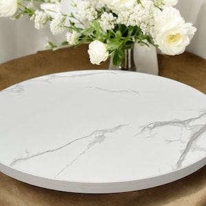 50 Cm White Marble Wood Cake Tray - Etsy UK