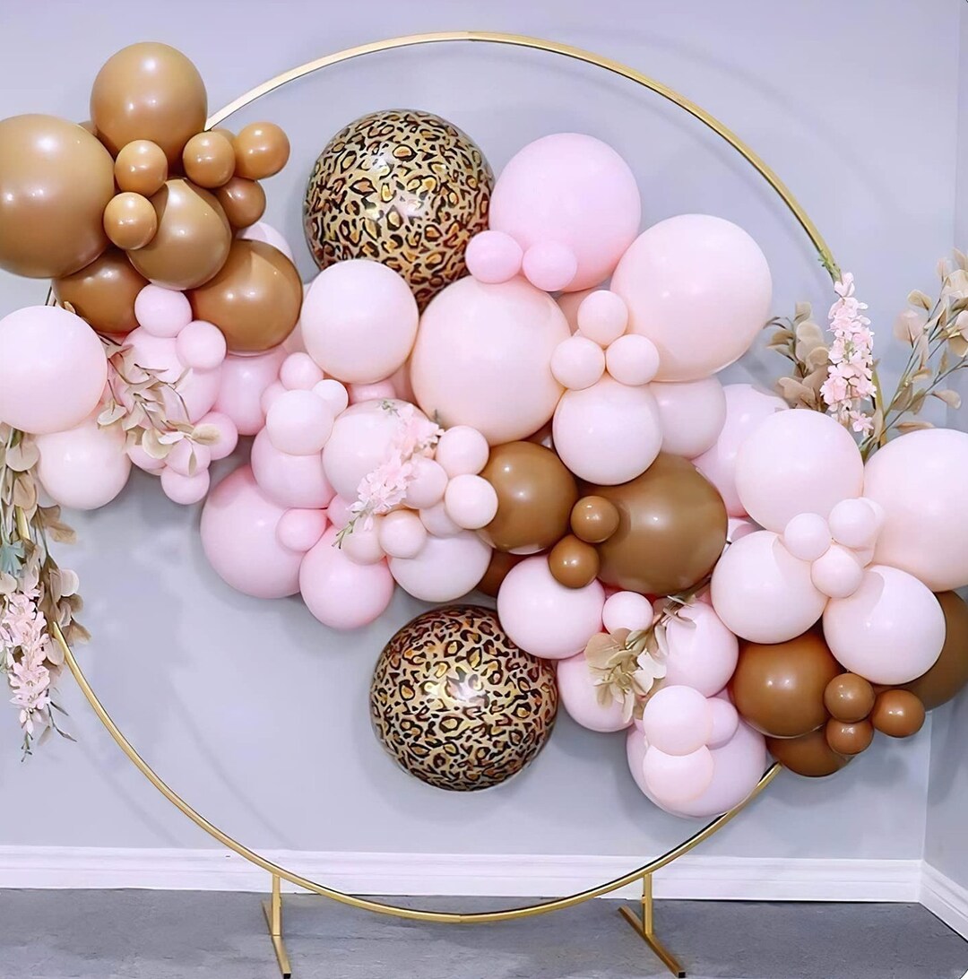 Retro Cocoa Balloon Arch Kit: Macaron Orange & Light Pink Party Garland ...
