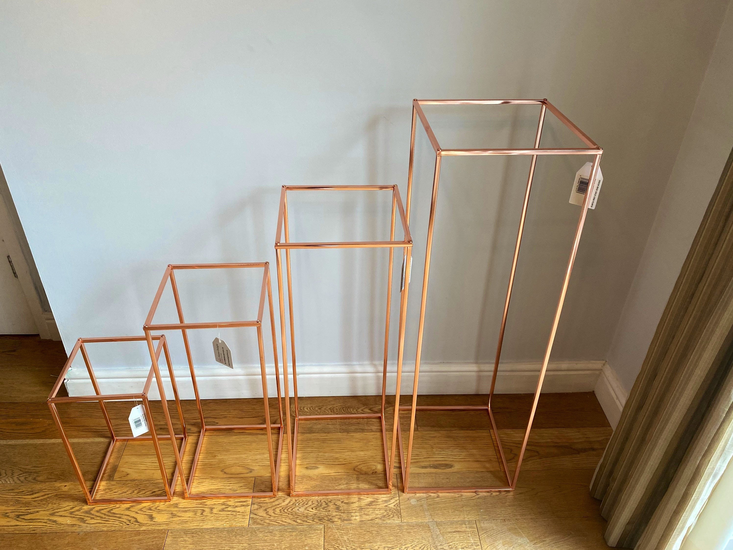 Rose Gold Metal Flower Stand Pedestal Centrepiece for Wedding - Etsy UK