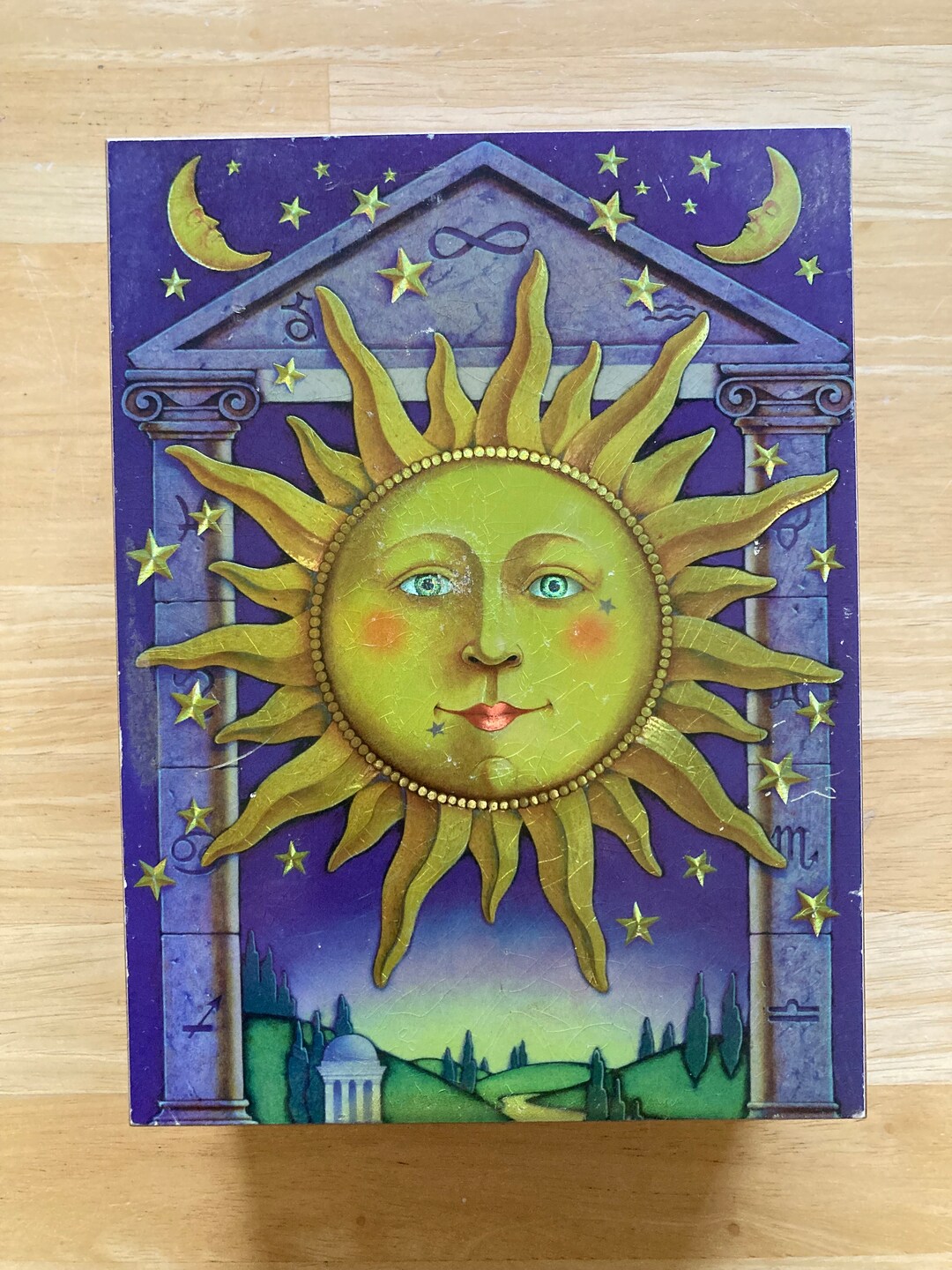 Sun, Moon, and Stars Cedar Hinged Box - Etsy