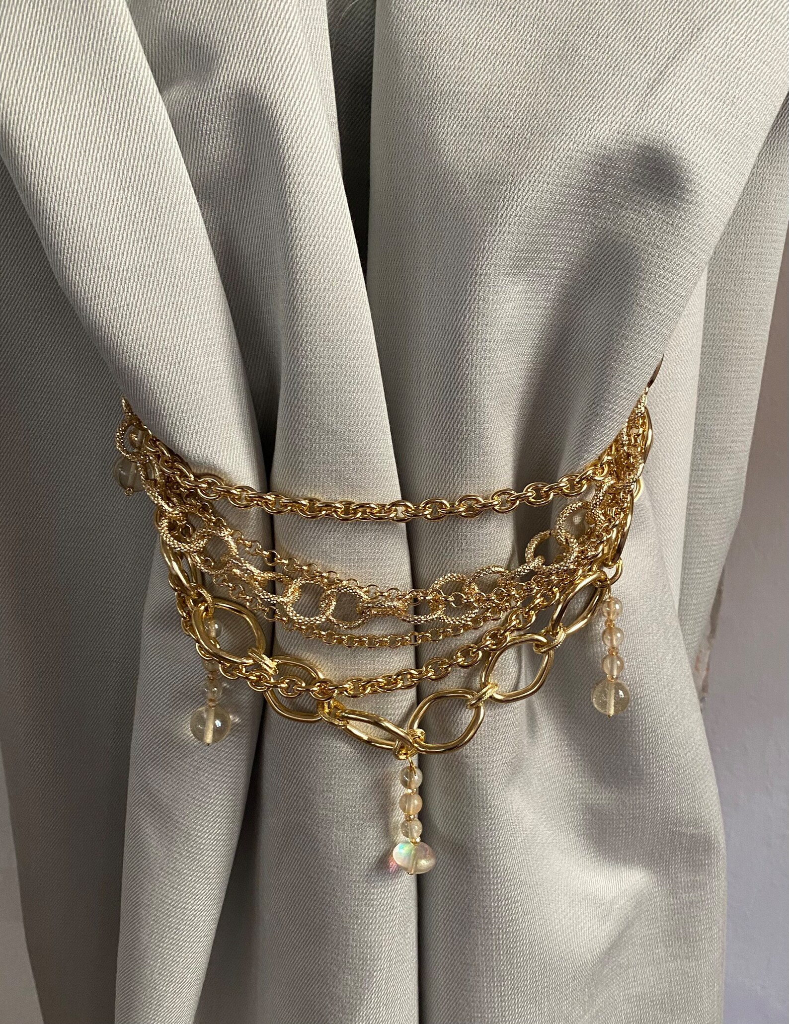 Italian Gold Chains Tiebacks Curtain Luxury Drapery Tiebacks Decorative ...