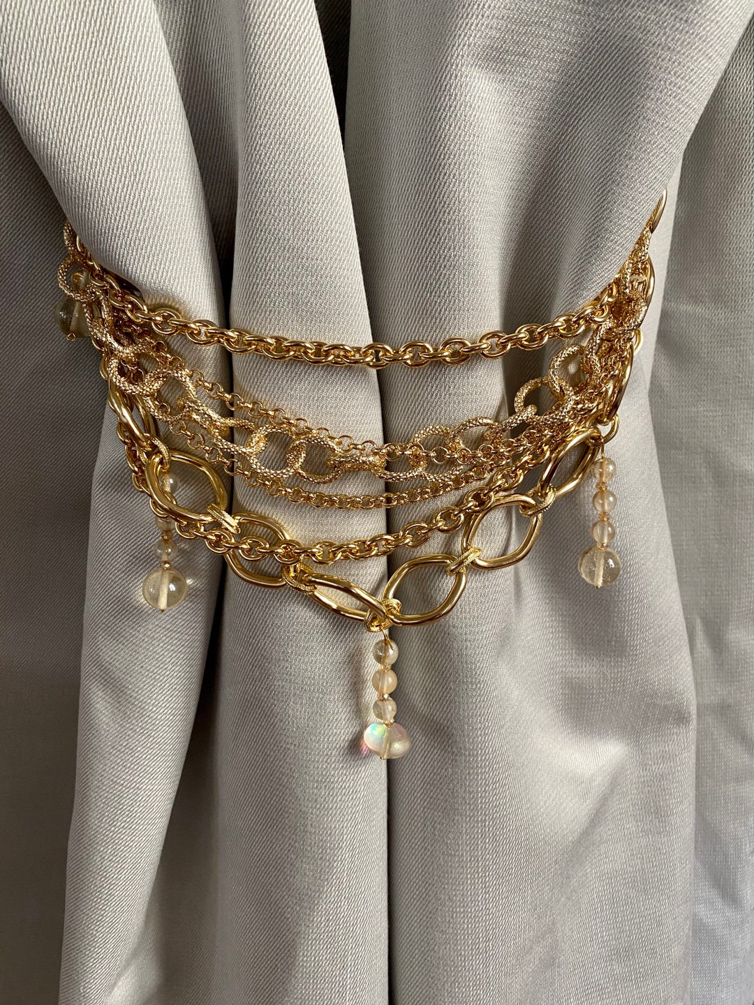 Italian Gold Chains Tiebacks Curtain Luxury Drapery Tiebacks Decorative ...