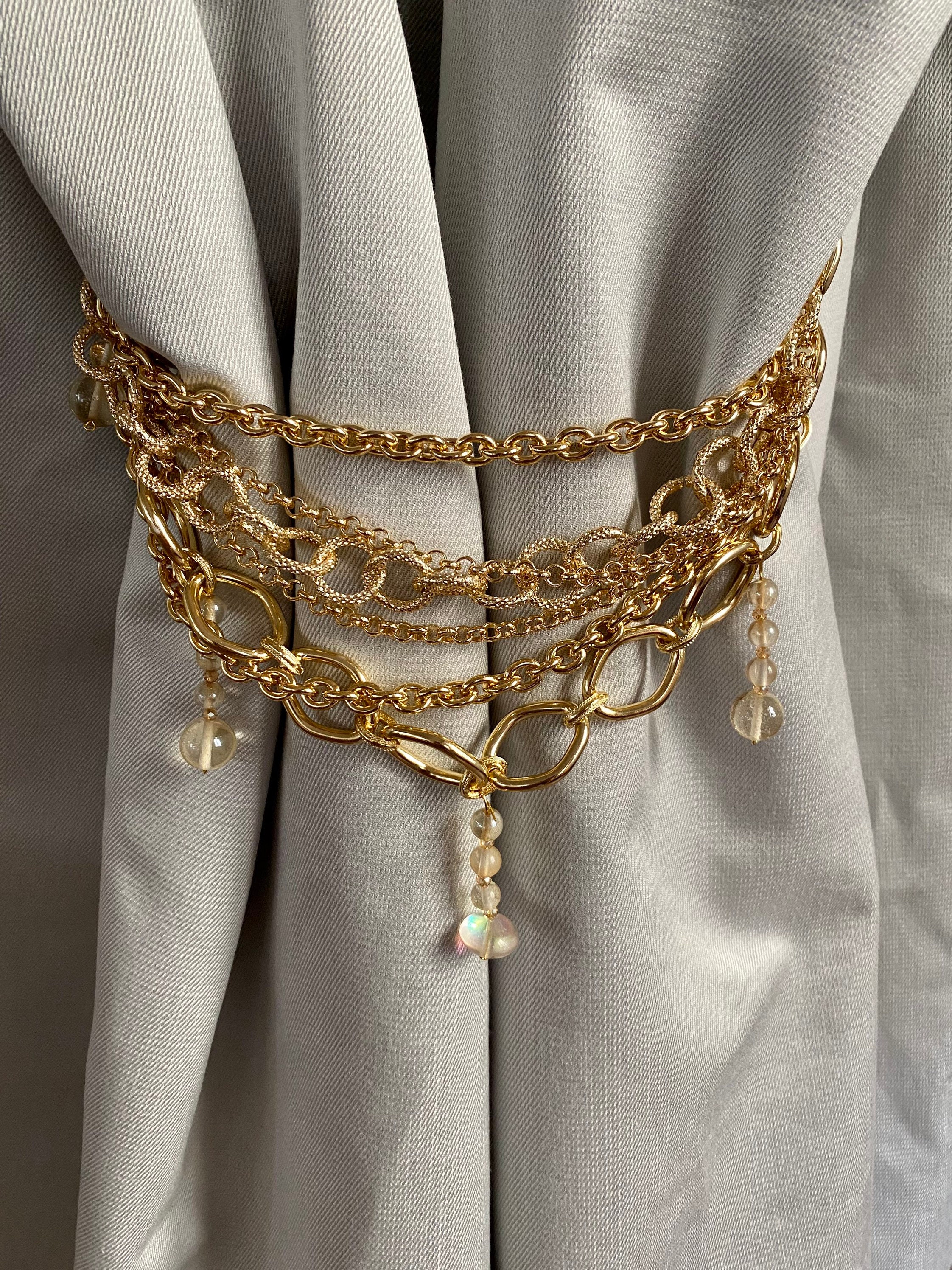 Italian Gold Chains Tiebacks Curtain Luxury Drapery Tiebacks Decorative ...