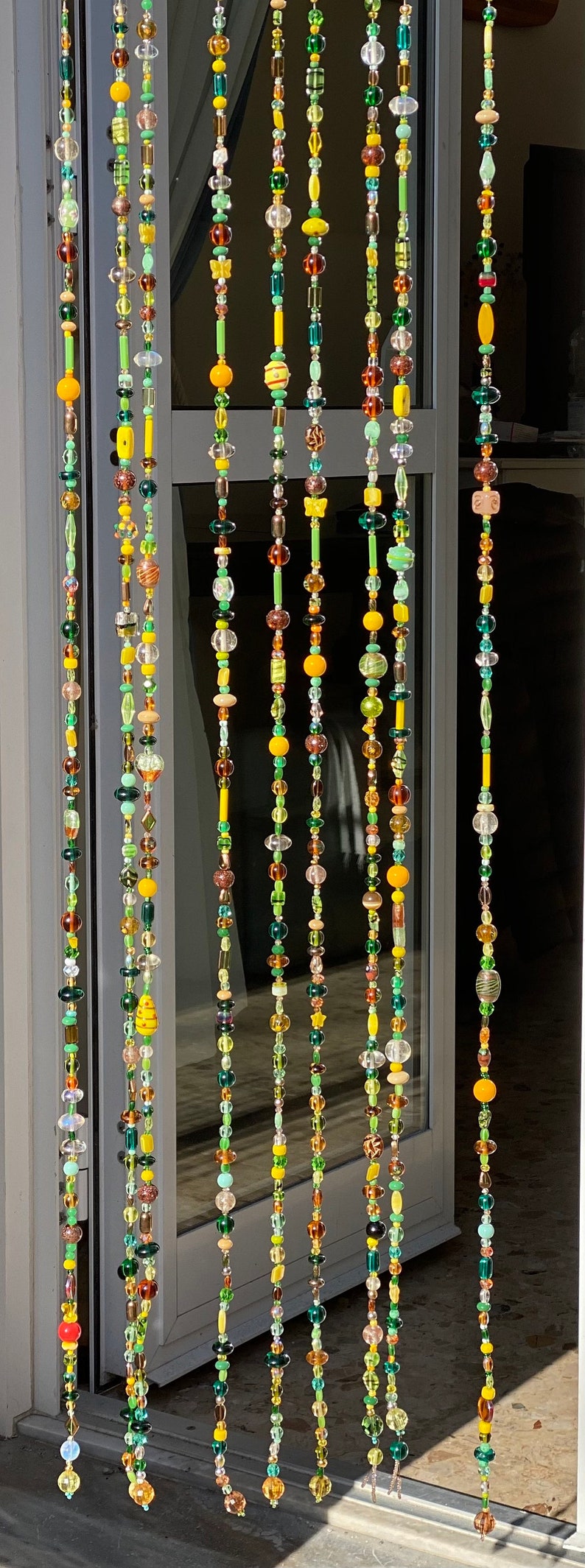 Boho Beaded Curtain Window Valance Glass Beaded Curtains - Etsy