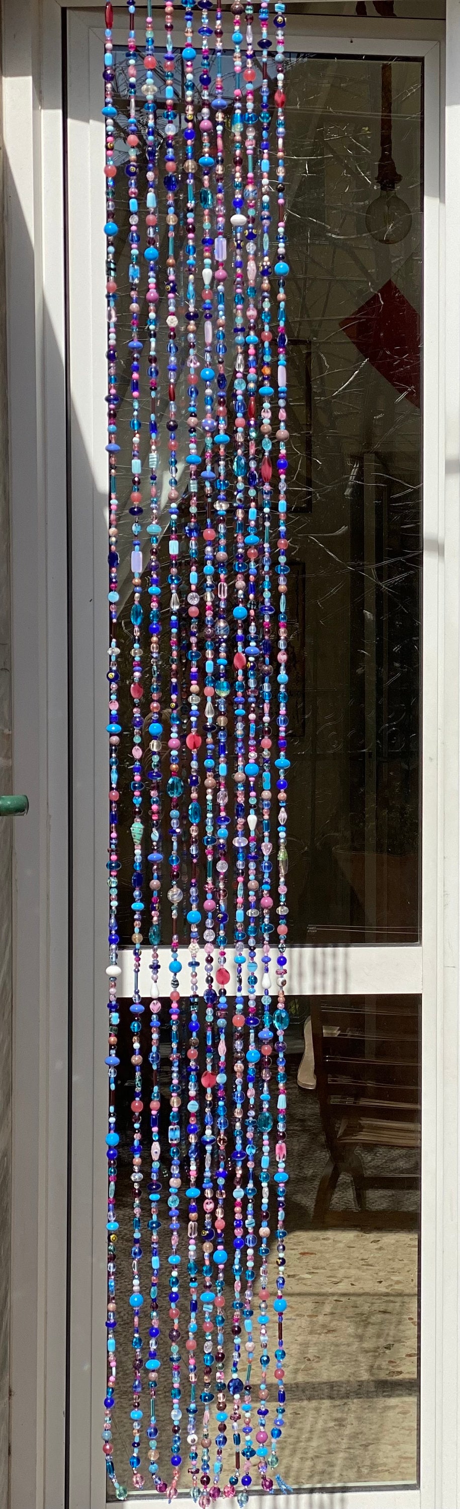 Boho Beaded Curtain Window Valance Glass Beaded Curtains Crystal ...