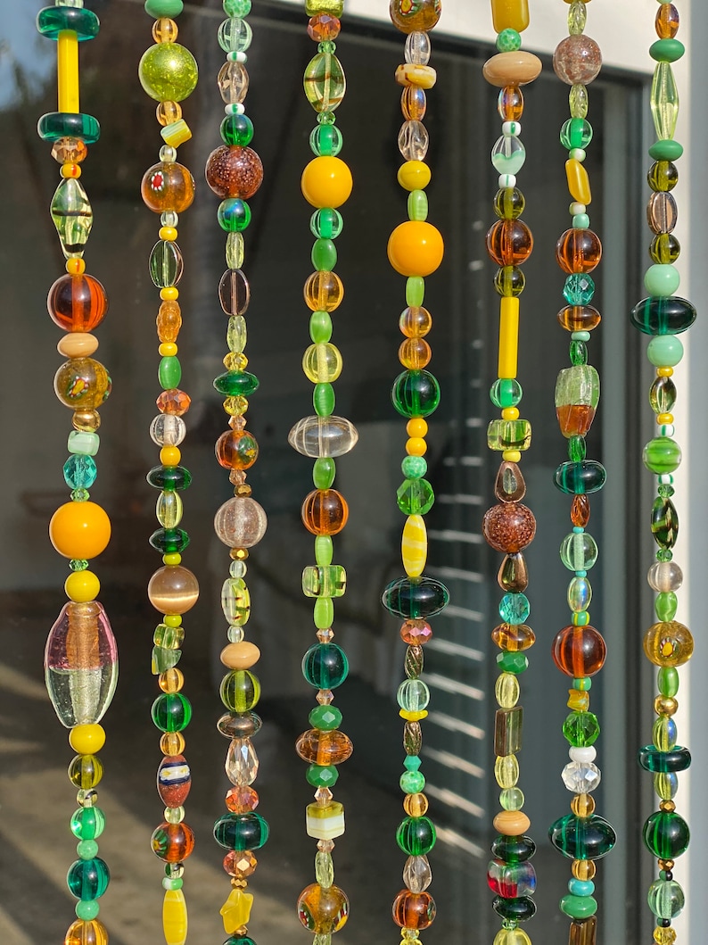 Boho Beaded Curtain Window Valance Glass Beaded Curtains - Etsy