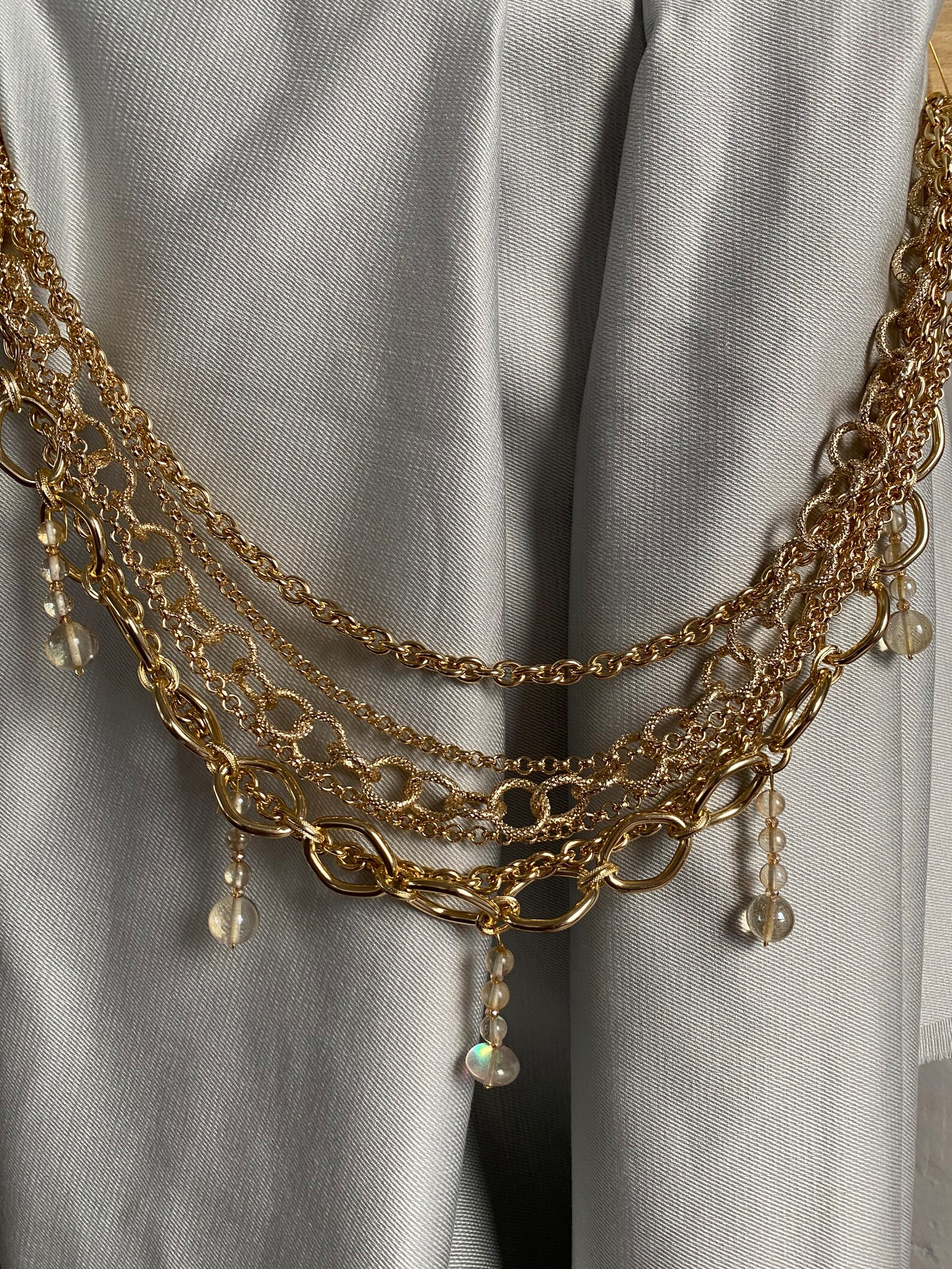 Italian Gold Chains Tiebacks Curtain Luxury Drapery Tiebacks Decorative ...