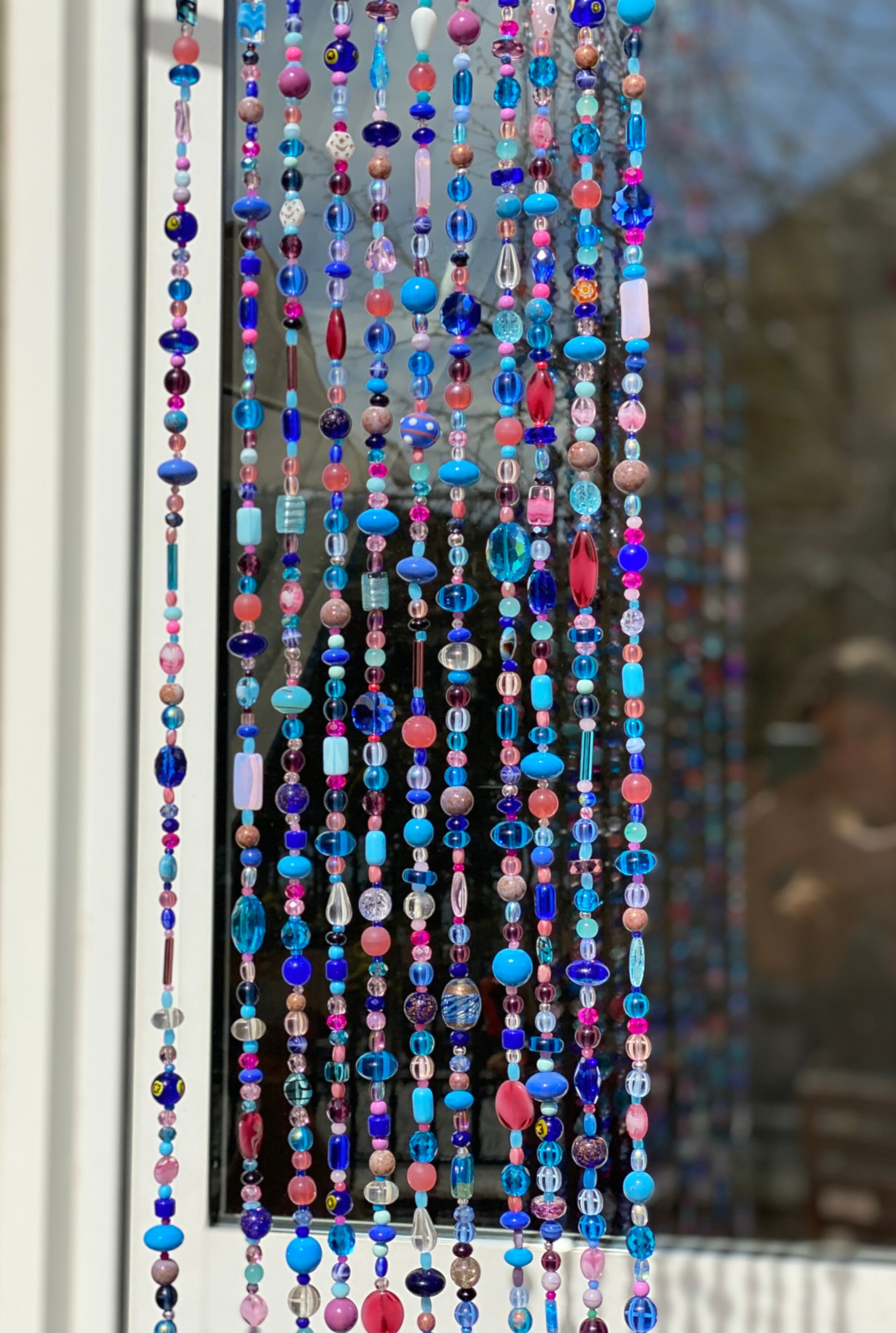 Boho Beaded Curtain Window Valance Glass Beaded Curtains Crystal ...