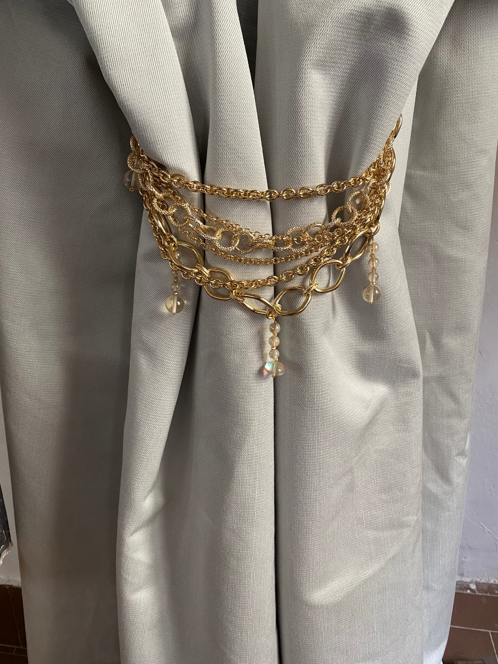 Italian Gold Chains Tiebacks Curtain Luxury Drapery Tiebacks Decorative ...