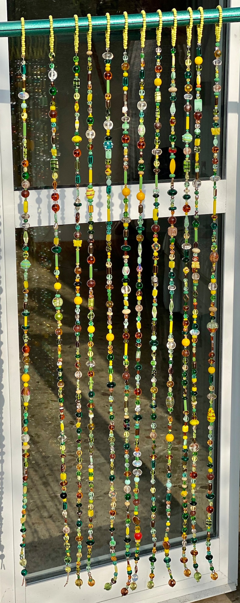 Boho Beaded Curtain Window Valance Glass Beaded Curtains - Etsy