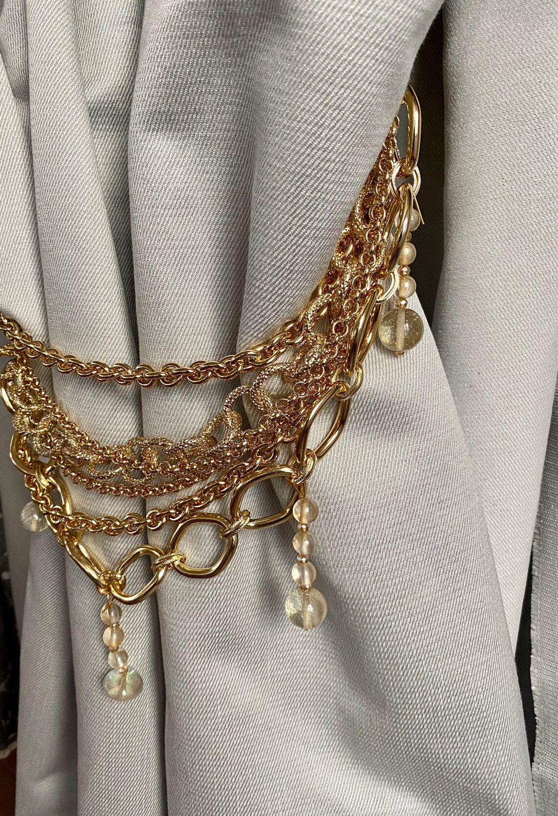 Italian Gold Chains Tiebacks Curtain Luxury Drapery Tiebacks Decorative ...
