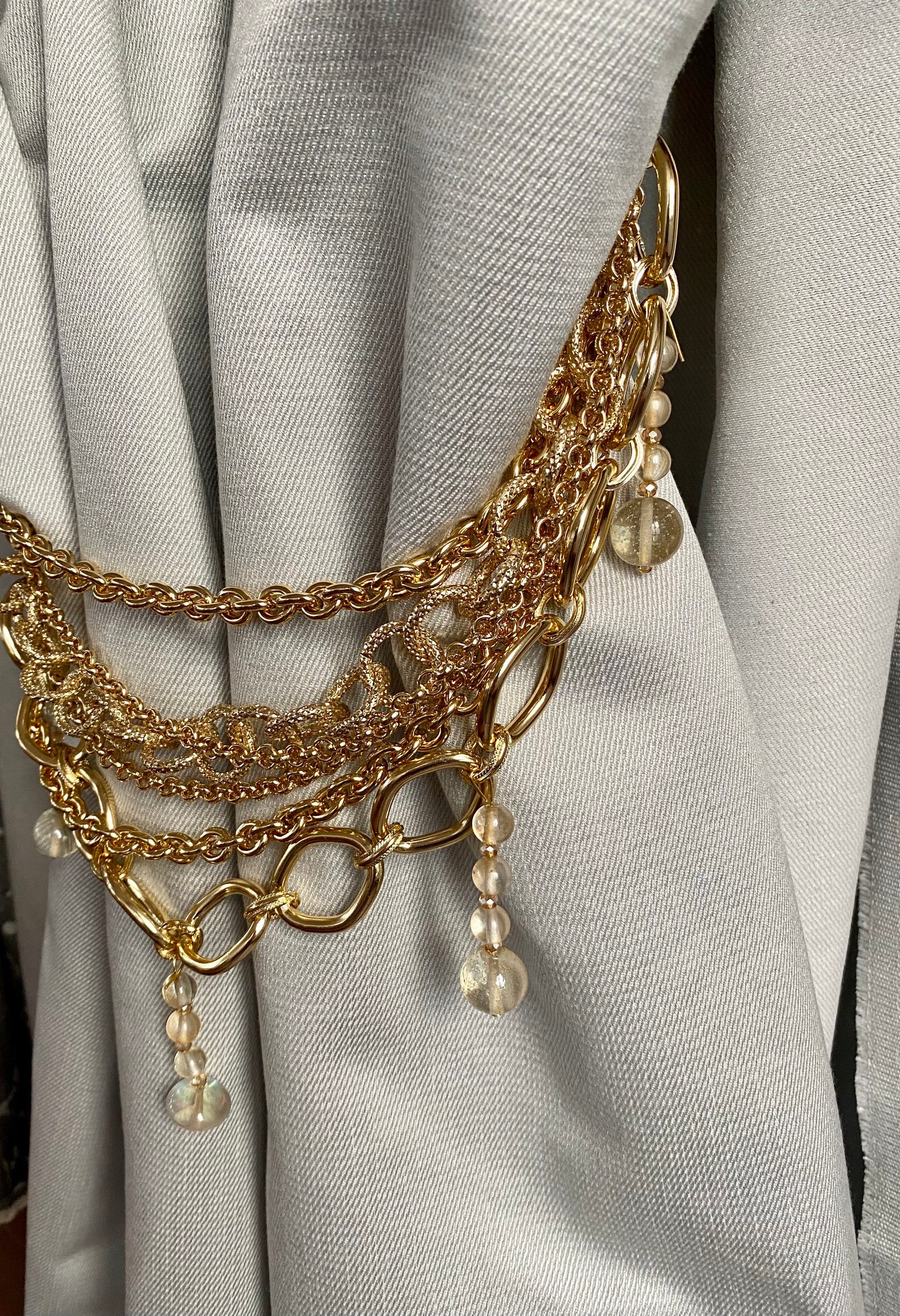 Italian Gold Chains Tiebacks Curtain Luxury Drapery Tiebacks Decorative ...