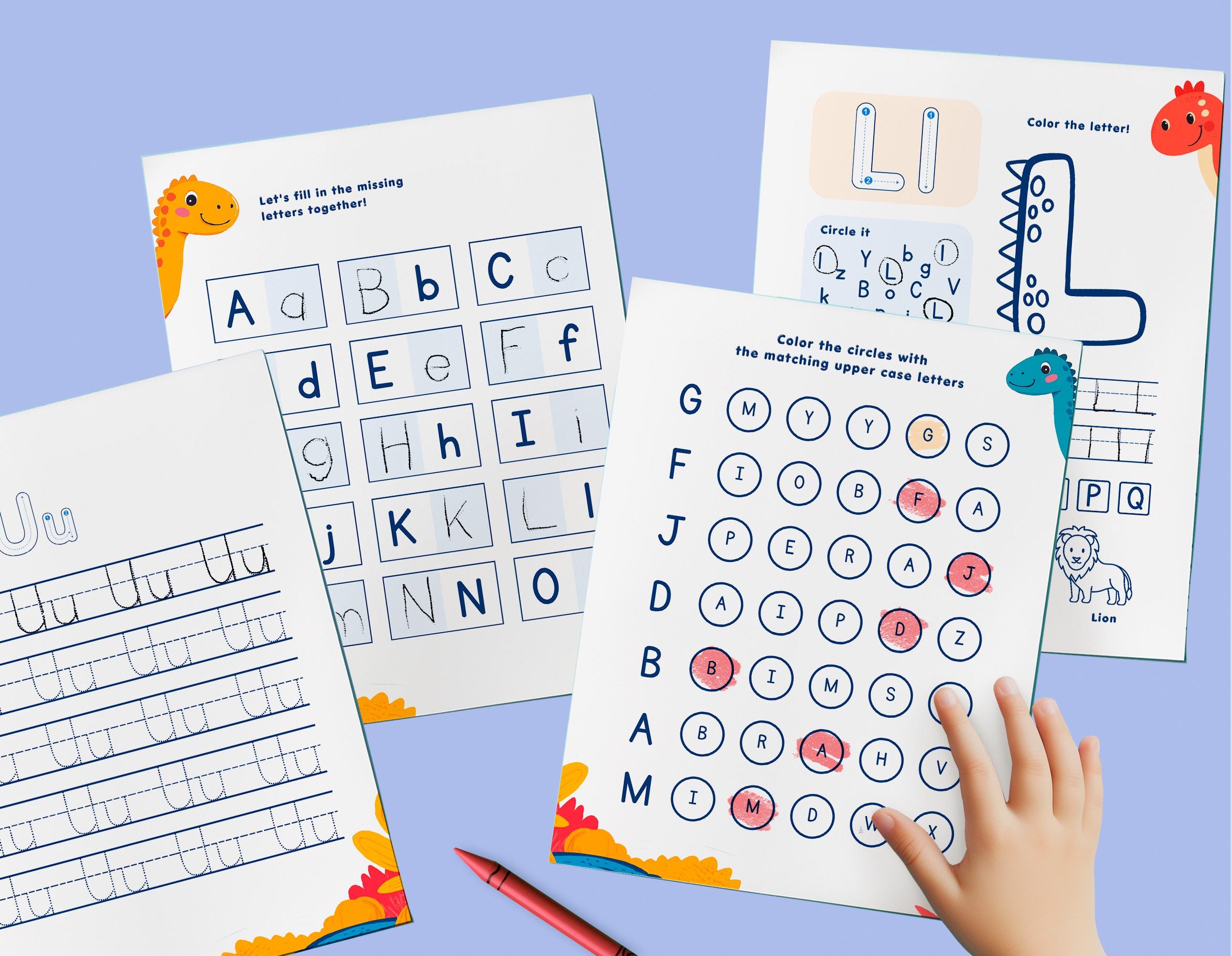 Dinosaur Alphabet Busy Book: Tracing & Learning Activities, Printable ...