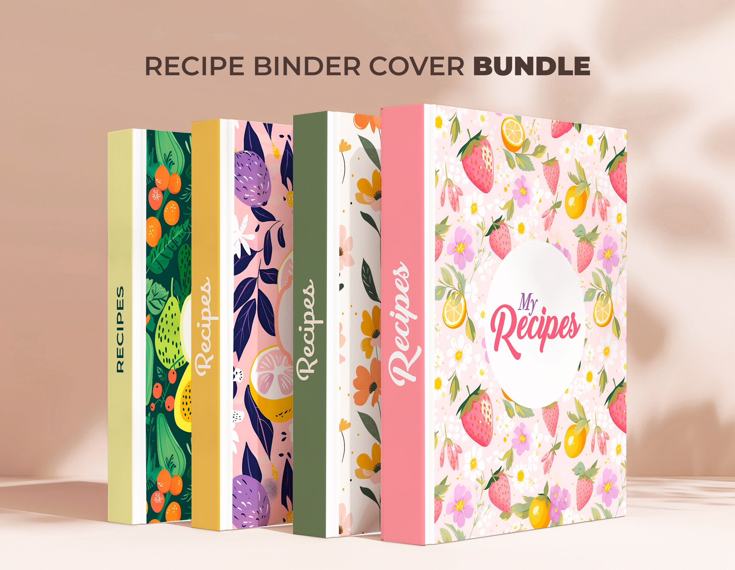 The Ultimate Recipe Binder Cover Bundle - 23 Designs - Recipe Book ...