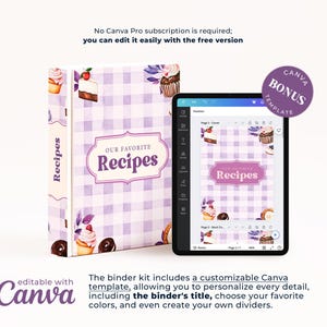 Vintage Farmhouse Desserts Recipe Binder Cover: Editable Canva Template ...